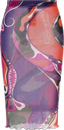 Pucci jupe en tulle à imprimé Orchidee - Violet
