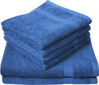 Dyckhoff 6-TLG Frottier Handtuch Set Planet, 4 Handtücher (50x100cm) 2 Duschtücher (70x140cm), blau