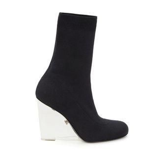 Alexander McQueen Schwarze Slip-On-Stiefel mit Glas und Stretch - - Shoes - Damen - Schwarzk - 36 EU