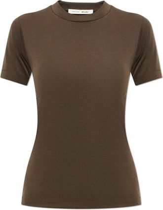 Fear of God Femme, Tops, Brun, Taille: 38 FR Rib Fitted Short Sleeve Tee