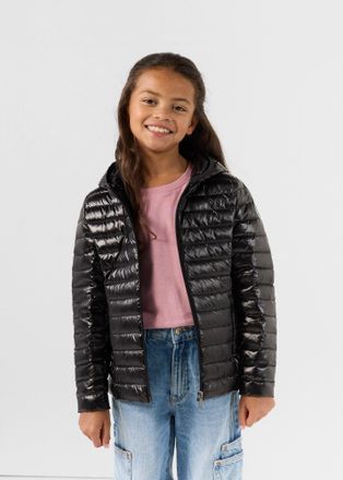 Jott Doudoune l&eacute;g&egrave;re &agrave; capuche enfant Noir Carla shiny - Taille 10/12A