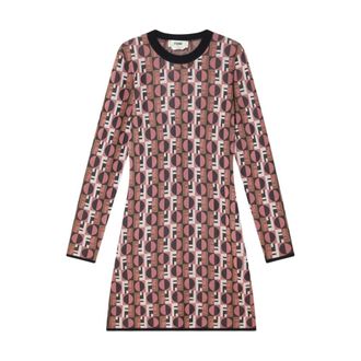Fendi Kurzes Rosa Kleid Abito Donna Corto - - Dresses - Damen - Rosa - XS
