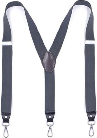 Generic Bretelles robustes avec crochets pivotants, jeans de travail pour homme, dos en Y, grandes bretelles &eacute;lastiques r&eacute;glables pour pantalon, gris, taille 