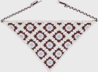 Maje Foulard Triangle En Maille - Marron/bleu - Maje