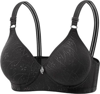 Generic Soutien-gorge pour femme sans armatures en dentelle avec pendentif r&eacute;glable Push Up Lifting affaissement de la poitrine 2026, Noir, 66