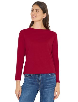 Cecil Shirt in Unifarbe Beaujolais red XXL