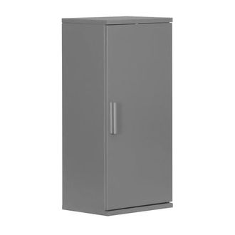 Relaxdays H&auml;ngeschrank Bad, 2 F&auml;cher, HBT: 62 x 30 x 21 cm, Verstellbarer Einlegeboden, Badschrank schmal, MDF, graublau