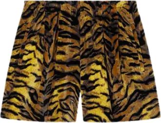 Kenzo Homme, Shorts, Multicolore, Taille: L Tiger Track Shorts in Velvet Jacquard