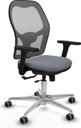 Piqueras y Crespo B&uuml;rostuhl mit 3D-Armlehnen, h&ouml;henverstellbare Lendenwirbelst&uuml;tze, ausgestattet mit Syncro/Translack und Schaumstoff, Rollen 65 mm, Parkett, Grau/Grau