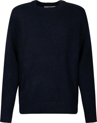 Selected pull côtelé à encolure ronde - Bleu