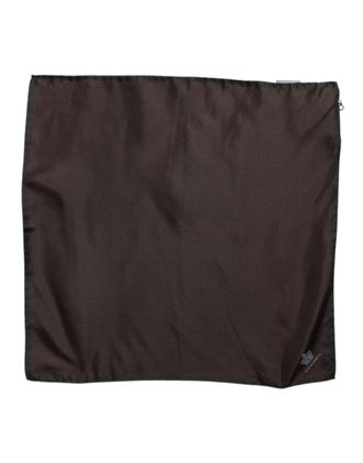 Dolce & Gabbana Brown Dg Crown Silk Square Men Foulard Scarf