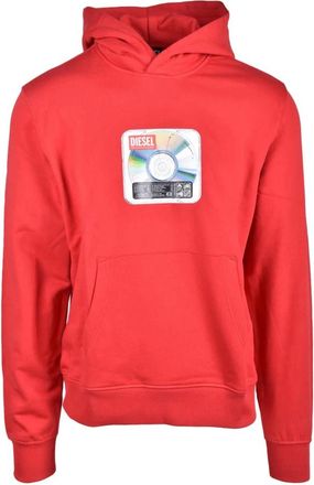 Diesel Homme, Sweatshirts et sweats à capuche, Rouge, Taille: XL Sweat en Coton - Modèle: Felpa
