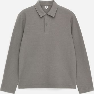Arket Poloshirt Mit Waffelmuster -Grau