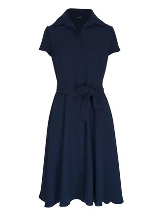 Kiton robe mi-longue à taille nouée - Bleu