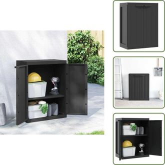 vidaXL Armoire ext&eacute;rieure - vidaXL Armoire de rangement dext&eacute;rieur noir 65x37x85 cm PP - Rangement de jardin