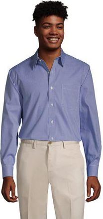 Lands End CLASSIC FIT Gemustertes, bügelleichtes Pinpointhemd, Herren, Größe:39 86 regular, Blau, Baumwolle, by Lands End