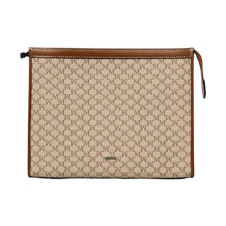 Max Mara Femme, Sacs, Beige, Taille: ONE Size Pochette Monogramm&eacute;e