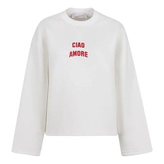 Giada Benincasa SweaT-shirt Ciao Amore Boxy Fit Puffy Print - Femme - Sweatshirts et sweats &agrave; capuche - Blanc - Taille: 38 FR