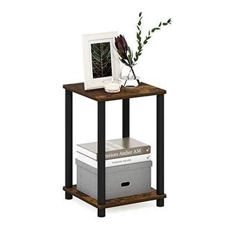 Furinno Turn-N-Tube Tableau de Bout Haydn, Pin Ambré/Noir