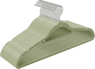 Songmics Kleiderb&uuml;gel Samt, 20er Set, B&uuml;gel, rutschfest, kleine Stange f&uuml;r Krawatten, 360&deg; drehbarer Haken, 0,6 cm dick, platzsparend, 43,5 cm lang, f&uuml;r M&auml;ntel