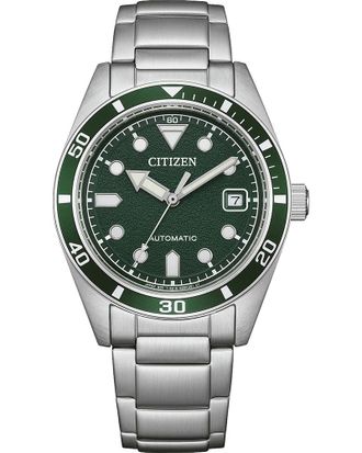 Citizen Automatik im Diver-Style, Edelstahl gr&uuml;n, 38.5mm Herrenuhr NJ0220-52X