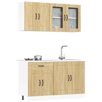 vidaXL 4-tlg. K&uuml;chenschrank-Set Kalmar Sonoma-Eiche Holzwerkstoff Vidaxl