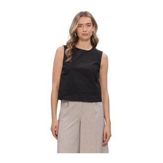 Object Paige Lo S/L Top - - Tops - Damen - Schwarzk - XS