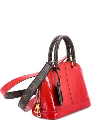 Louis Vuitton Alma Handbag Vernis with Monogram Canvas BB satchel - Rot