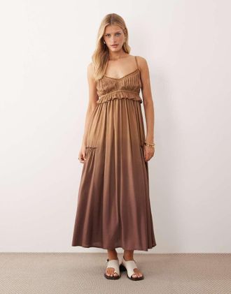 Iisla & Bird Maxi-Strandkleid in Schokobraun-Brown
