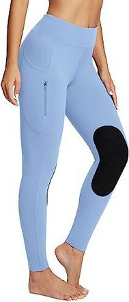 Baleaf Legging déquitation doublé en Polaire pour Femme résistant à leau avec Poches zippées, Bleu Lavande, XL