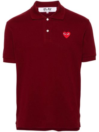 Comme Des Garçons Poloshirt mit Herz-Patch - Rot