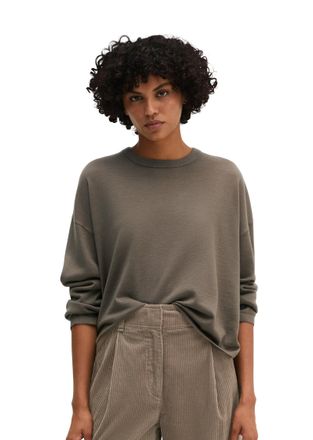 Marc O'Polo Strickpullover MARC OPOLO aus weicher Merinowolle, Damen, Gr. XXL, stone taupe, Obermaterial: 98% Schurwolle, 2% Polyamid, unifarben, Rundhals, Pullov