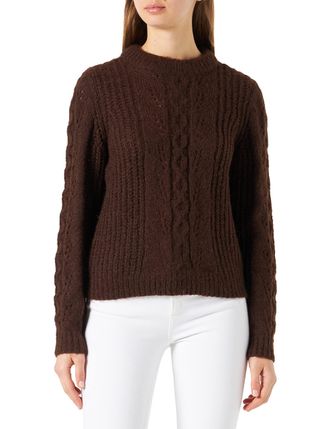 Pieces Pieces Damen Pcassandra O-Neck Knit Bf Bc Pullover, Chicory Coffee, L EU