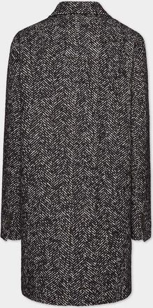 Dsquared2 Herringbone Wool Coat - Black