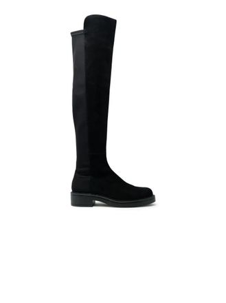 Stuart Weitzman Stiefel - Sm395 Black Suede 5050 Celia Boots - Gr. 6_5 - in Schwarz - f&uuml;r Damen