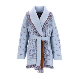 Alanui Bandana Jacquard Cardigan - - Knitwear - Damen - Blau - S