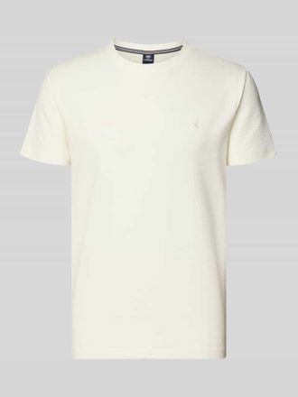 Lerros T-Shirt mit Strukturmuster und Logo-Stitching