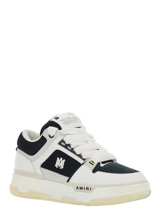 Amiri Mens Sneakers White-Black Calf Leather Trainers White/black