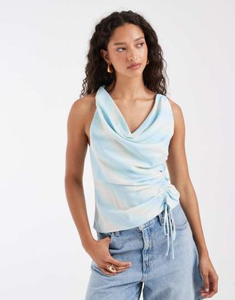 & Other Stories Drapiertes Oberteil mit mehrfarbigen Farbverlaufsstreifen und geraffter Taille