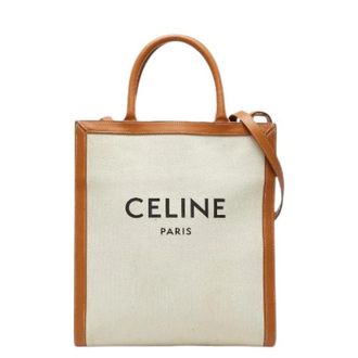 Celine Pre-owned Vertikal Cabas Small Canvas Leder 2-Wege-Tasche - - Pre-owned - Damen - Beige - ONE SIZE