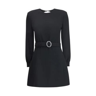 Saint Laurent Kristall Schnalle Mini Kleid mit Cut-Out R&uuml;cken - - Dresses - Damen - Schwarzk - S
