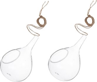 Cabilock 2 Stücke Hängender Teelichthalter Glas Pflanzgefäß Glasvase Sukkulenten Blumentopf Teelicht Kerzenhalter Glaskugeln zum Aufhängen Befüllen Kaktus Topf