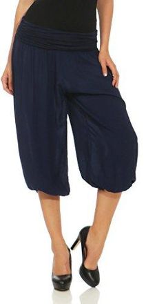 Malito more than fashion Malito Femme Pantalon Harem Pantalon Aladin Pantalon Yoga 1483 (Bleu fonc&eacute;)
