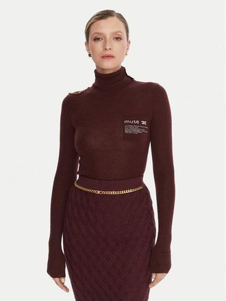 Elisabetta Franchi Rollkragenpullover MK-43B-57E2-V320 Dunkelrot Regular Fit