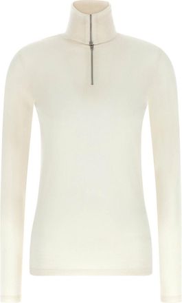 Jil Sander Rundhalspullover - Wei&szlig;