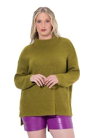 Ulla Popken Rollkragen Pullover Pull-Over, Vert Jaune Clair, 50-52 Femme