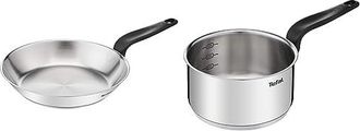 T-fal Primary Po&ecirc;le inox 24 cm, Garantie 10 ans, Acier inoxydable de premi&egrave;re qualit&eacute;, Induction, Pour cuisiner de d&eacute;licieuses recettes et d&eacute;glacer E3080404