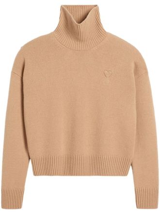Ami pull embossé à col roulé - Tons neutres