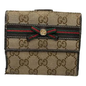 Gucci Portefeuille en cuir Pre-owned - Femme - Pre-owned - Beige - Taille: ONE Size