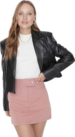 Trendyol Trendyol Damen Mini A-Linie A-Linie Webstoff Rock, Altrosa, 36